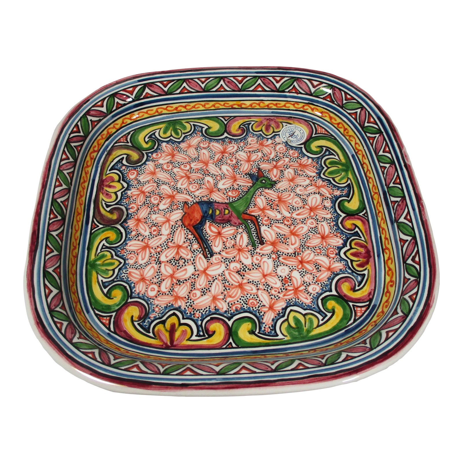 2000s Art Pottery Decorative Serving Plate, Made in Portugal | Chairish