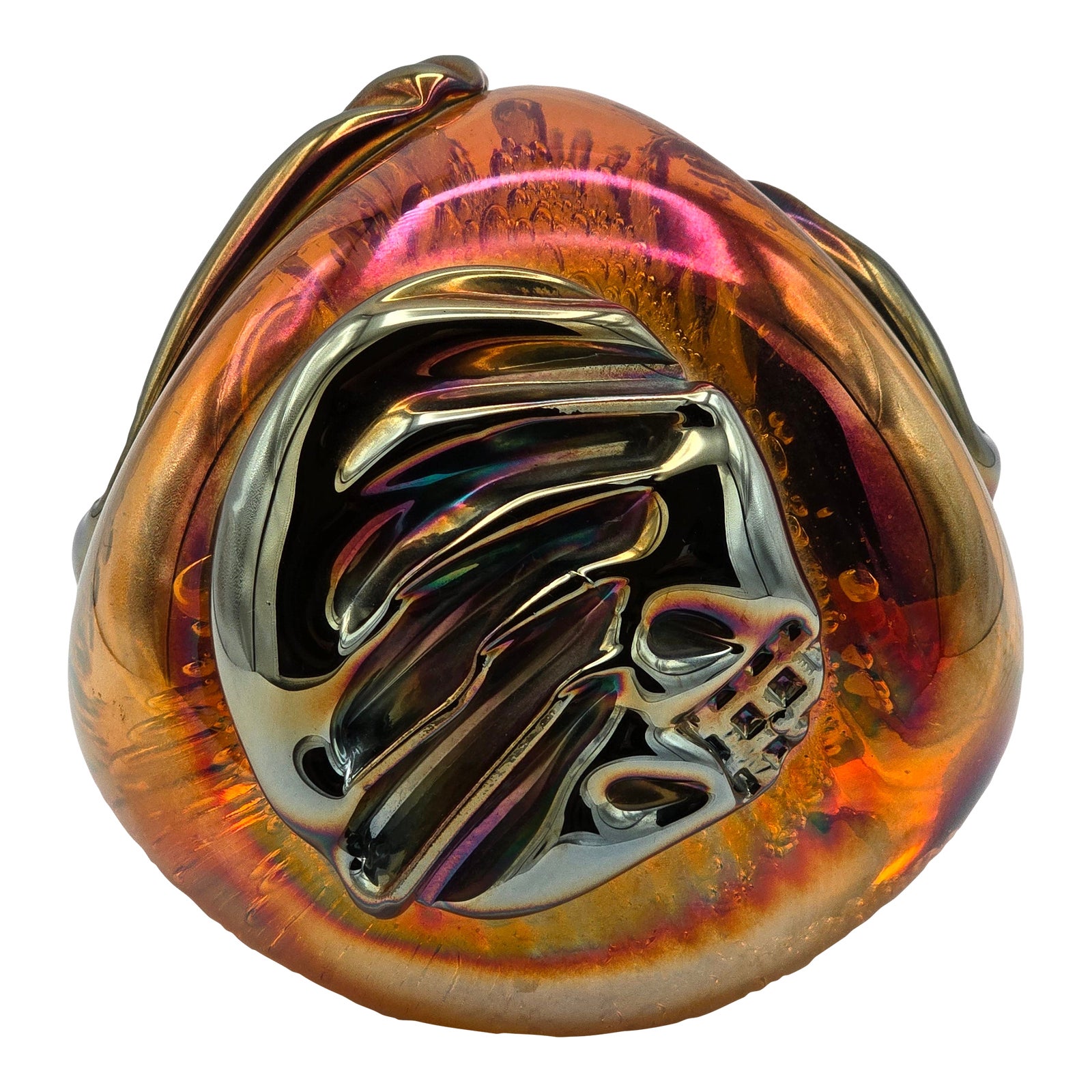 Rollin Karg Magnum Art Glass Paperweight Sculpture | Chairish