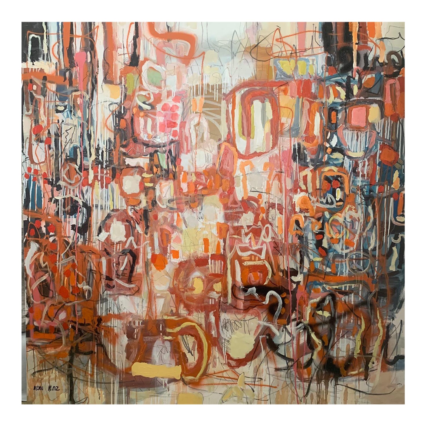 'Labyrinth' Oil on Canvas Painting by Kobi Raz | Chairish