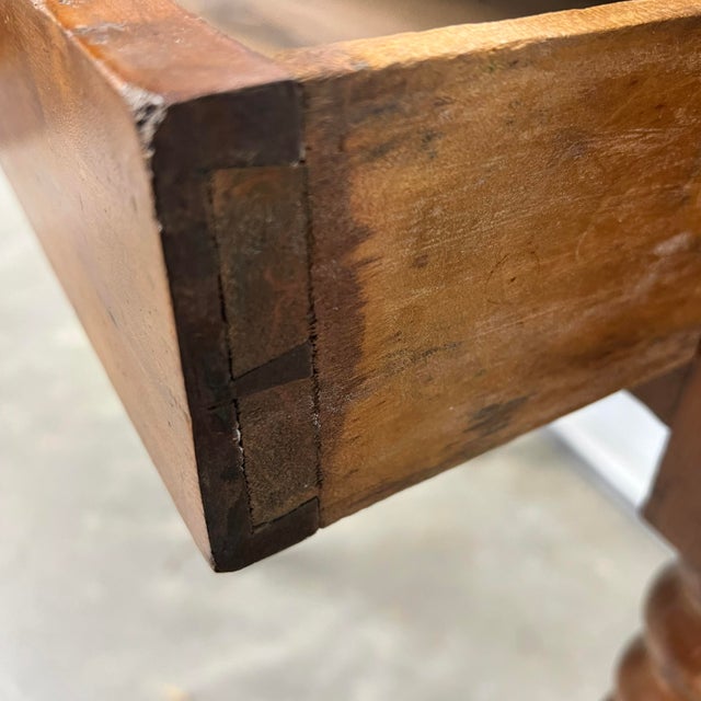 Antique Bobbin Leg Cherry Wood One Drawer Primitive Drink / Side / Work ...