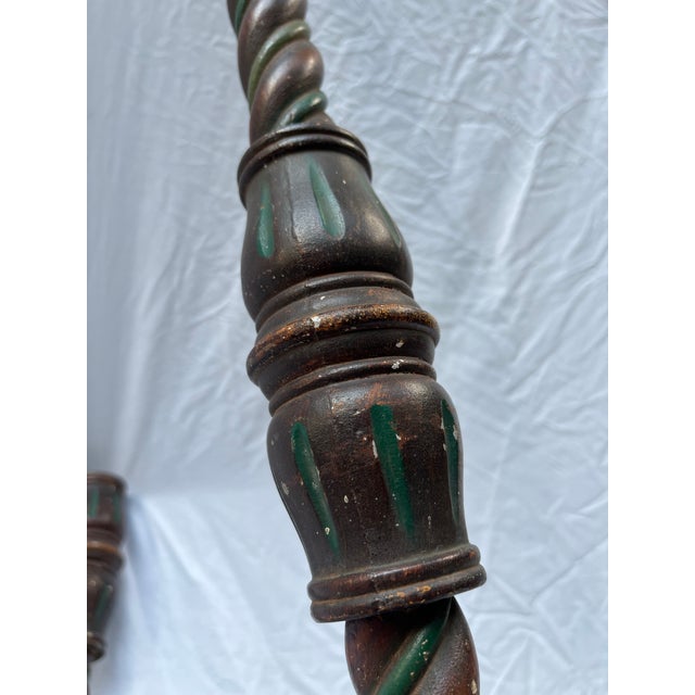 Antique Carved Twisted Wood Rods | Chairish