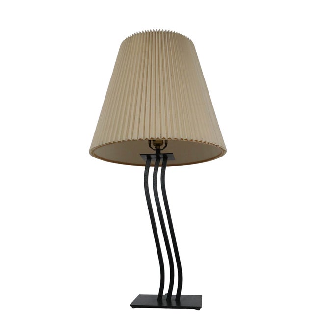 Vintage Post Modern Alsy Wave Iron Table Lamp C. 1980's | Chairish