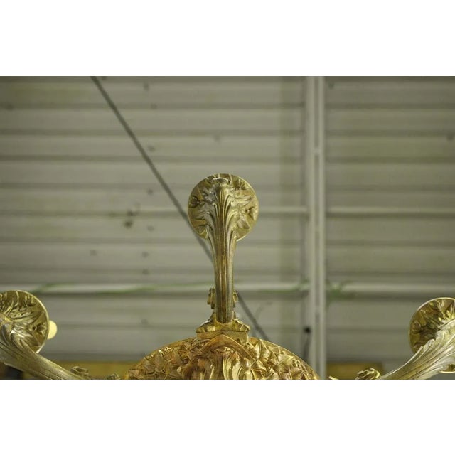 Restored Antique French Bronze Ornate 6 Arm Chandelier | Chairish