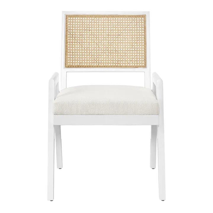 Contemporary Sonora Cane Back Arm Chairs - A Pair | Chairish