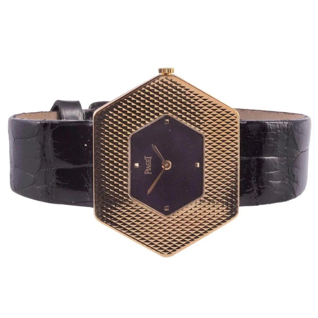 1970s Piaget 18 Karat Gold Hexagonal Wrist Watch | Chairish