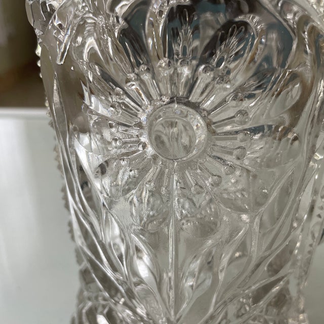 Mid 20th Century Vintage Mayflower Design Pressed Glass Pitcher | Chairish