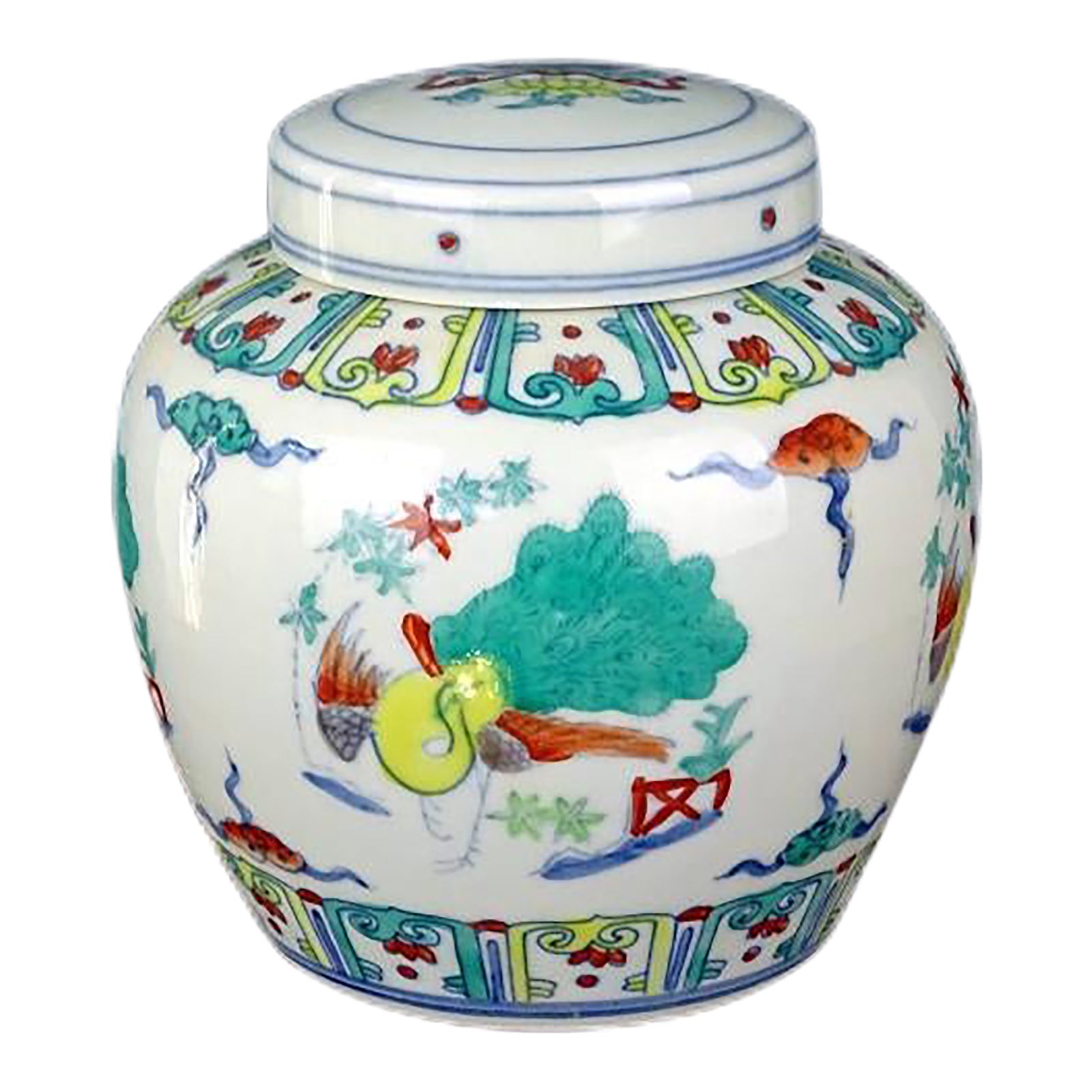 Early 20th Century Chinese Ceramic Tea Jar China Blue and White Doucai ...