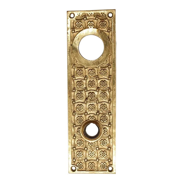 Mid 20th Century 7.875 In. Polished Bronze Entry Door Back Plate | Chairish
