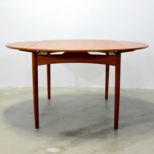 1960s Danish Teak Round Draw-Leaf Table | Chairish