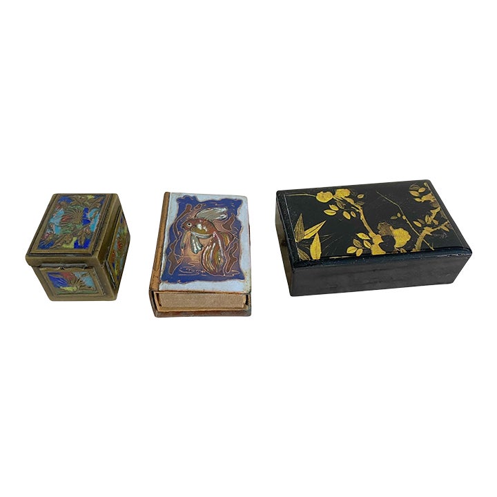 Set of Three Vintage Asian Boxes | Chairish