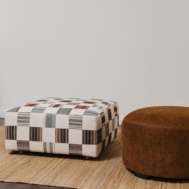1980s Vintage Round Ottoman | Chairish