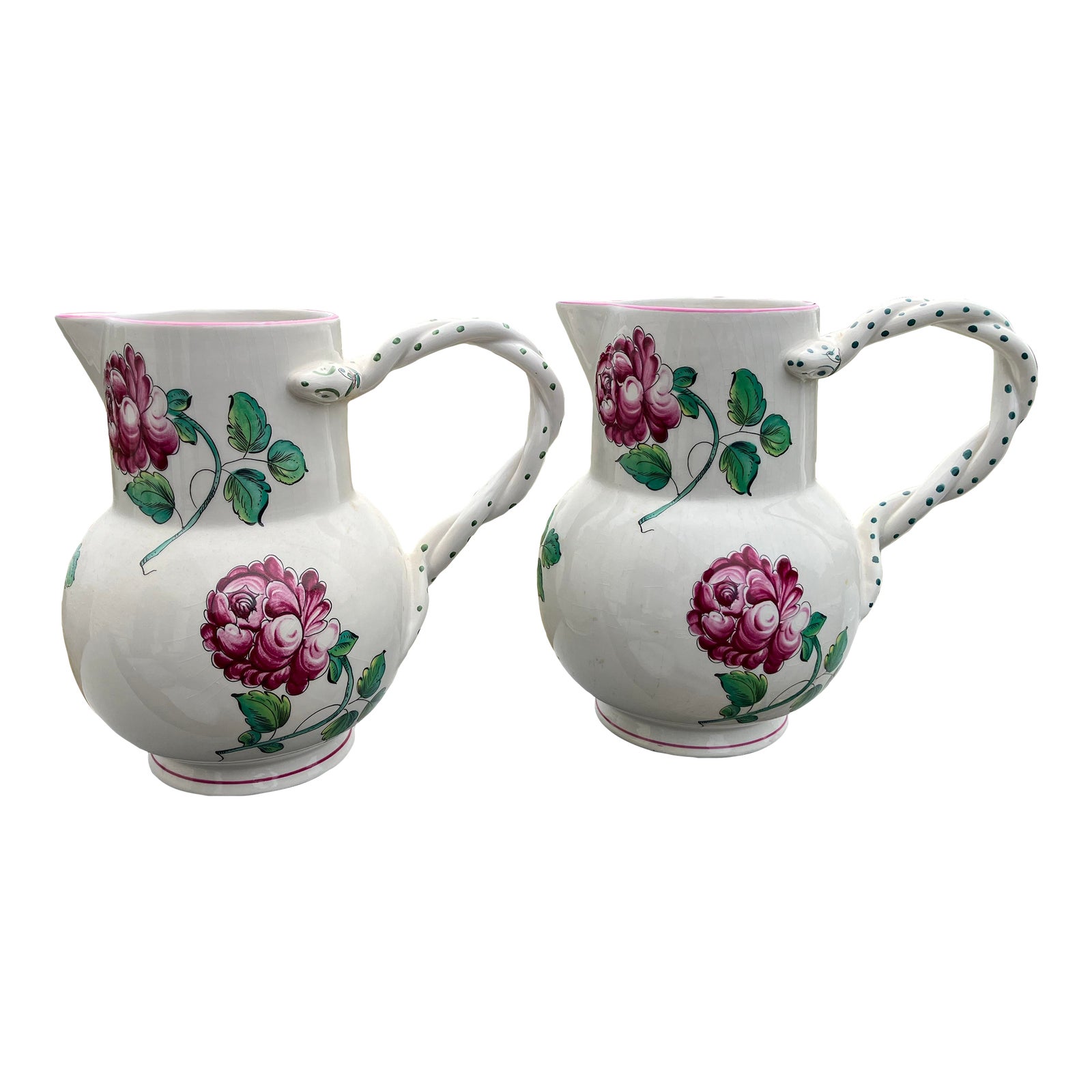 1980s Tiffany & Co. Strasbourg Flowers Pitchers- Set of 2 | Chairish