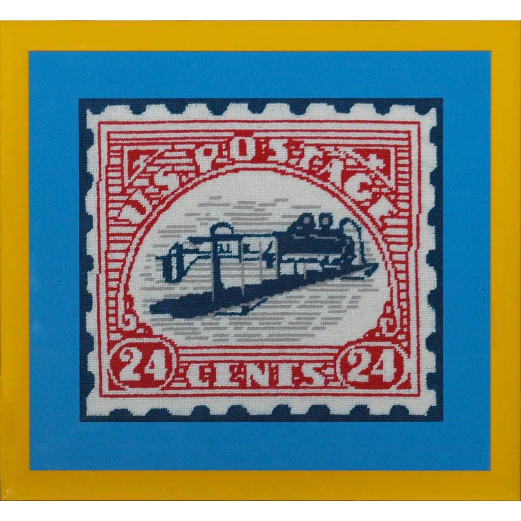 "Inverted Jenny" Needlepoint | Chairish