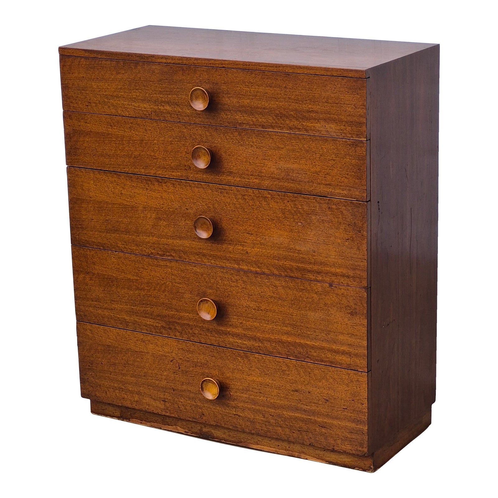 1930s Herman Miller 5-Drawer Walnut Veneer Chest of Drawers Tall Boy ...
