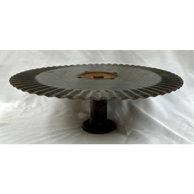 Vintage Industrial Farm Implement Fluted Pedestal Riser/Charcuterie ...