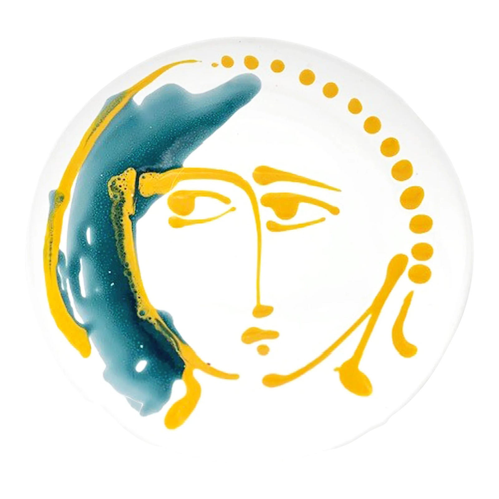 Pablo Face Plate, Turquoise/Yellow | Chairish
