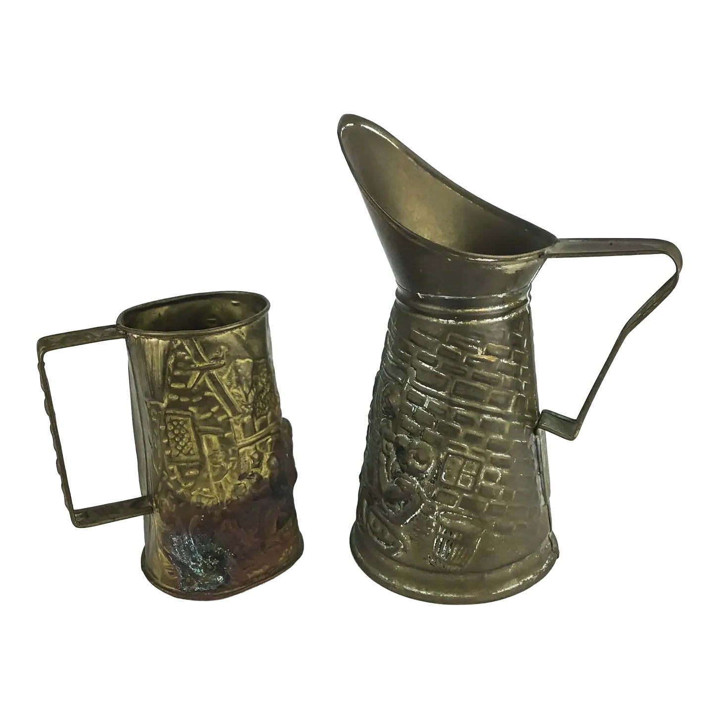 Vintage Brass Bar Vessels Made in England | Chairish