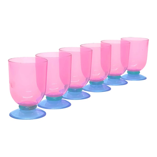 1980s Memphis Style Acrylic Color Blocked Drinking Glasses- Set of 6 ...