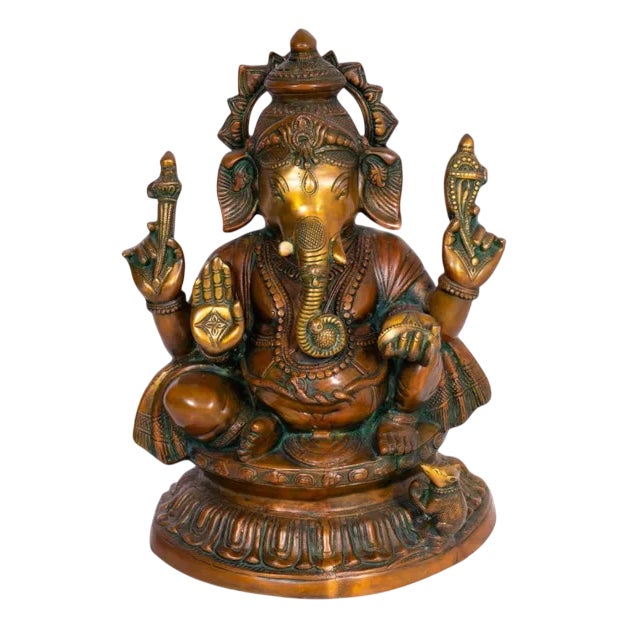 Brass Statue of Ganesh, Northern India | Chairish