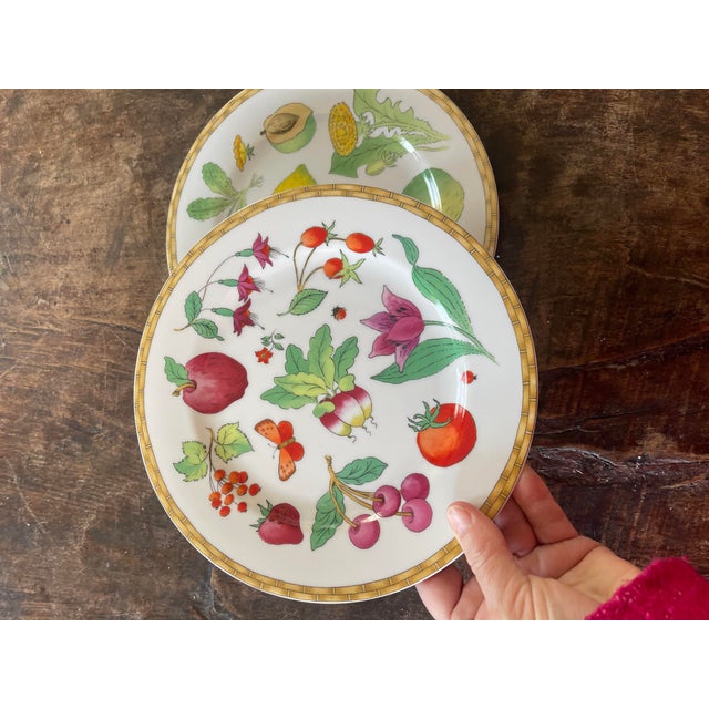 1990s Garden Party Crate & Barrel Vintage Botanical Plates in Nature ...