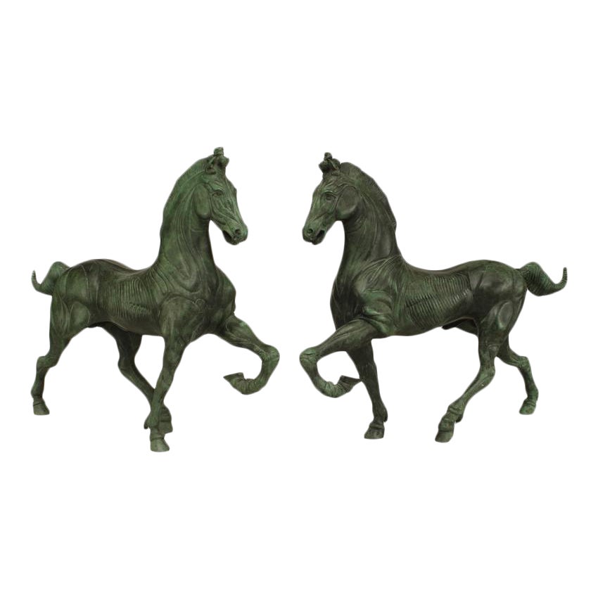 Italian Renaissance Style "Cavalli DI San MarCo Ii" Horse Figurines - a ...