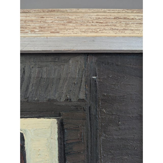 Mid-Century Modern 'Spaces Between' Vintage Original Interior Oil ...