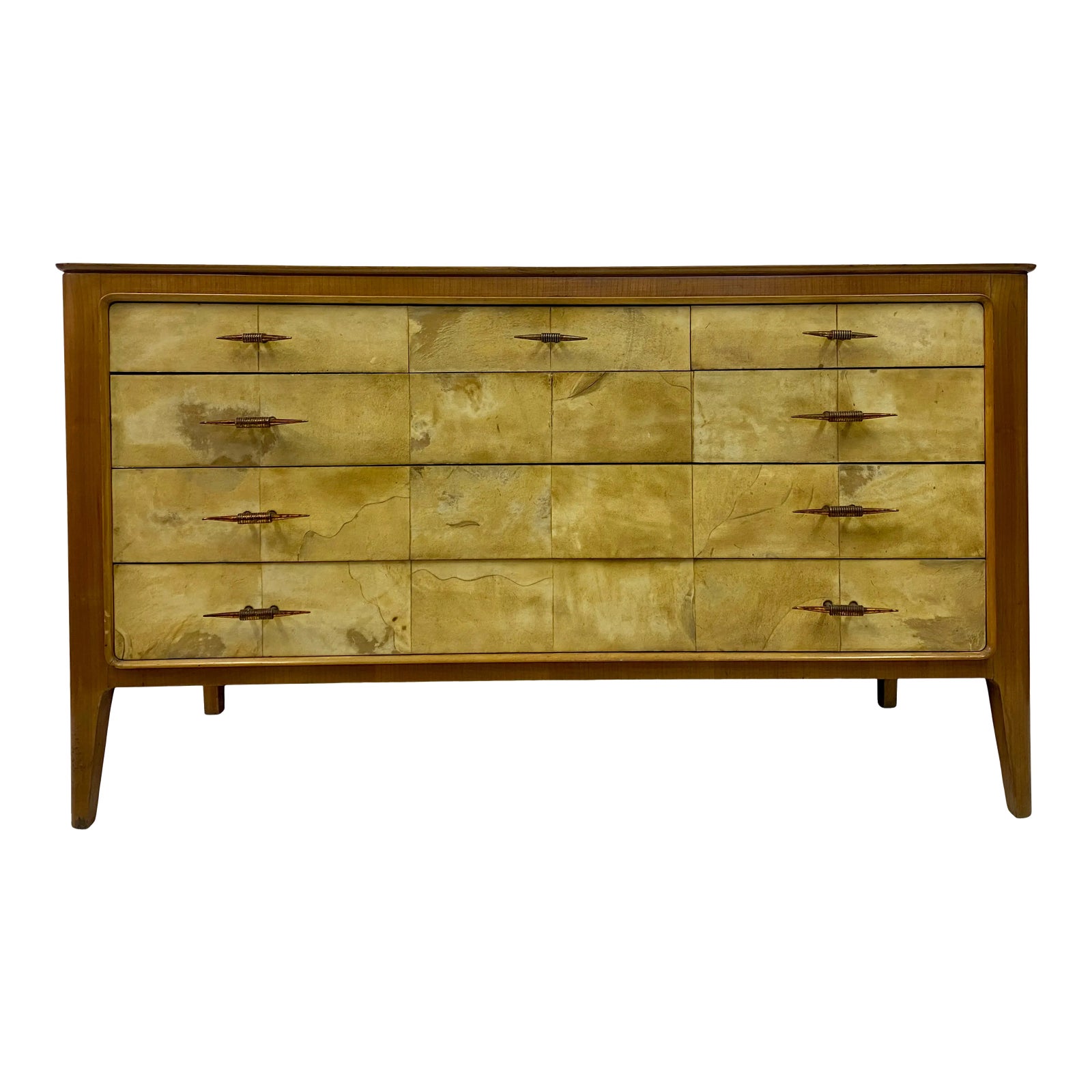 Italian Parchment and Cherrywood Chest of Drawers, 1950s | Chairish