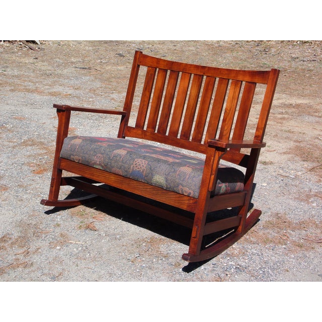 Vintage Mission Style Double Rocking Chair Arts & Crafts Slatback ...