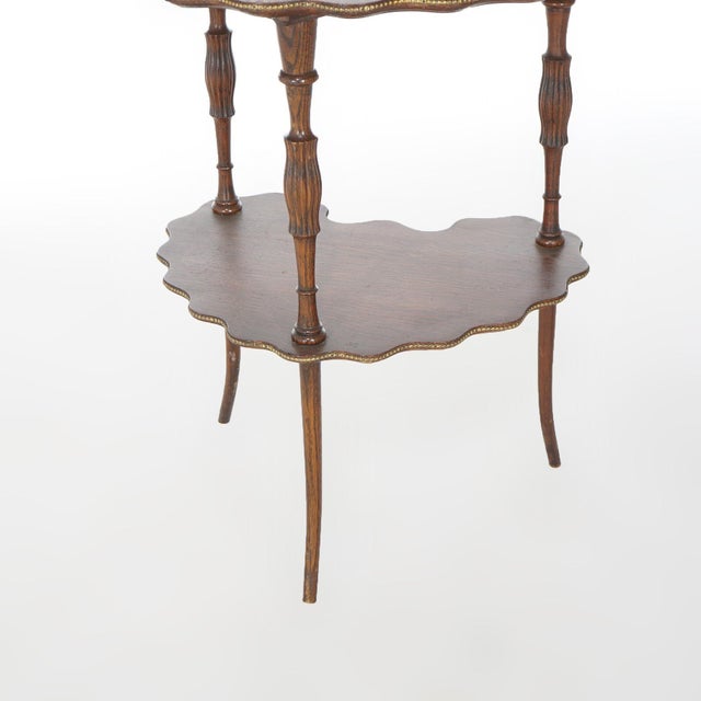 Antique Oak Two-Tier Stylized Painter Palette Shaped Side Table Circa ...