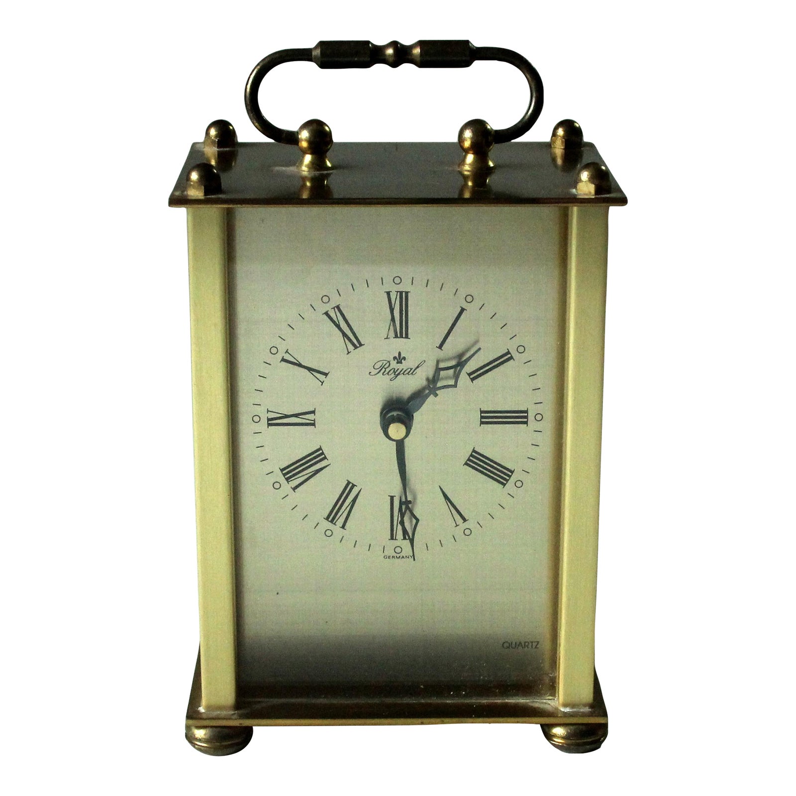 Beautifull Small Brass and Metal German Table Clock, Vintage From the ...