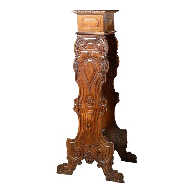 Antique Italian Walnut Stand | Chairish