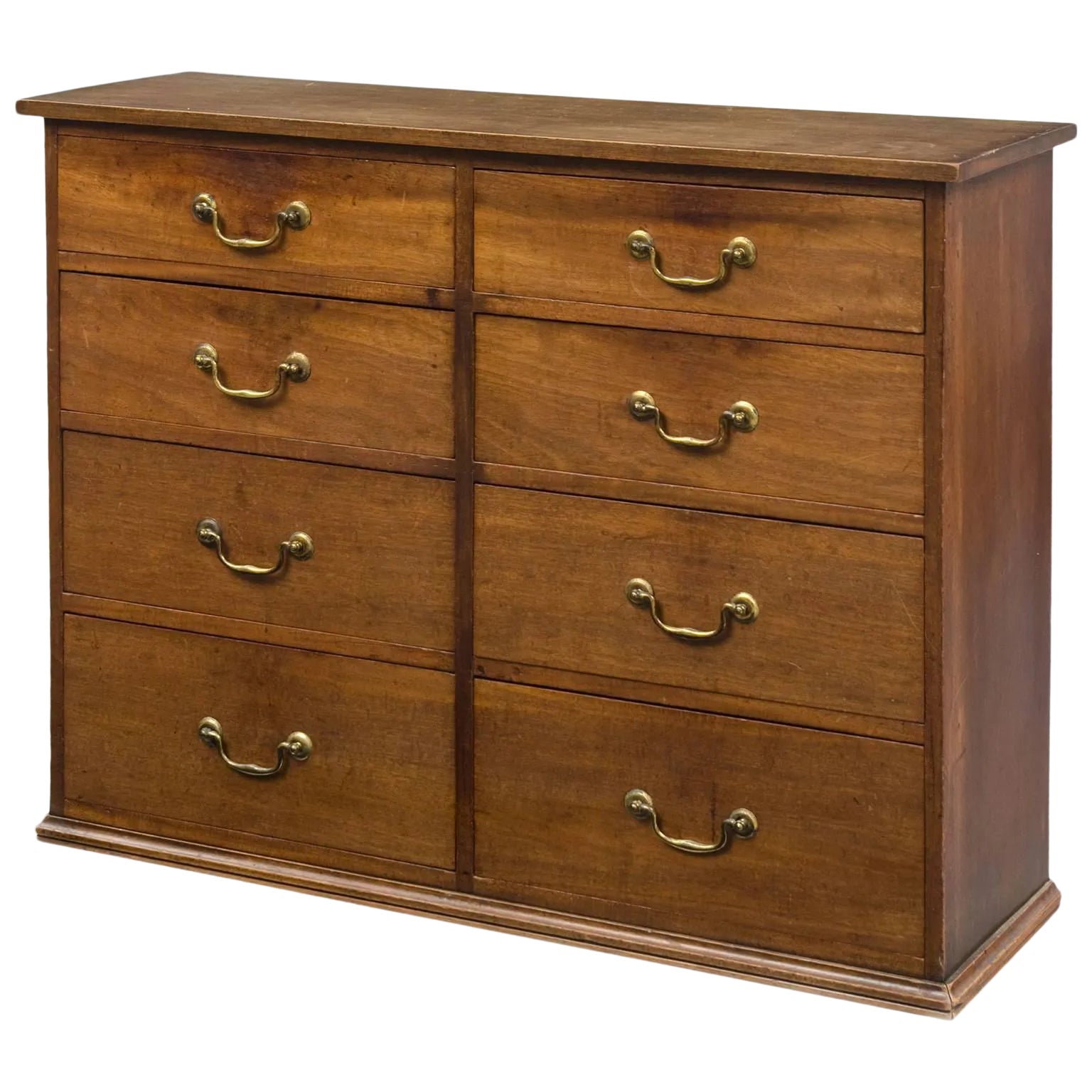 English Antique Georgian Mahogany Eight-Drawer Chest, circa 1780 | Chairish