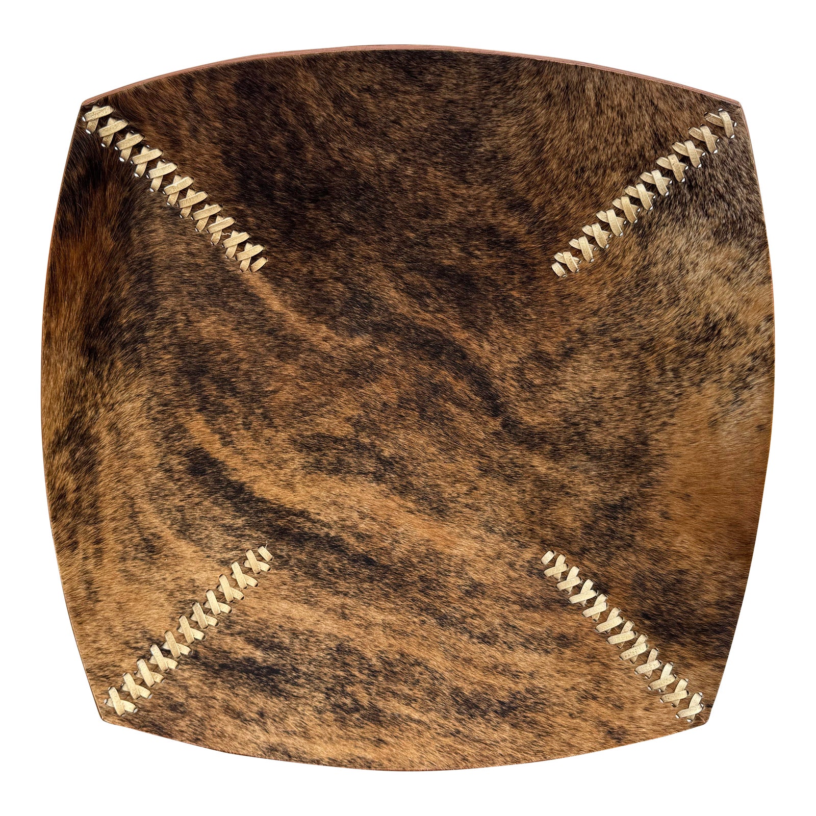Vintage Southwestern Cowhide Wall Art With Hand-Laced Details | Chairish