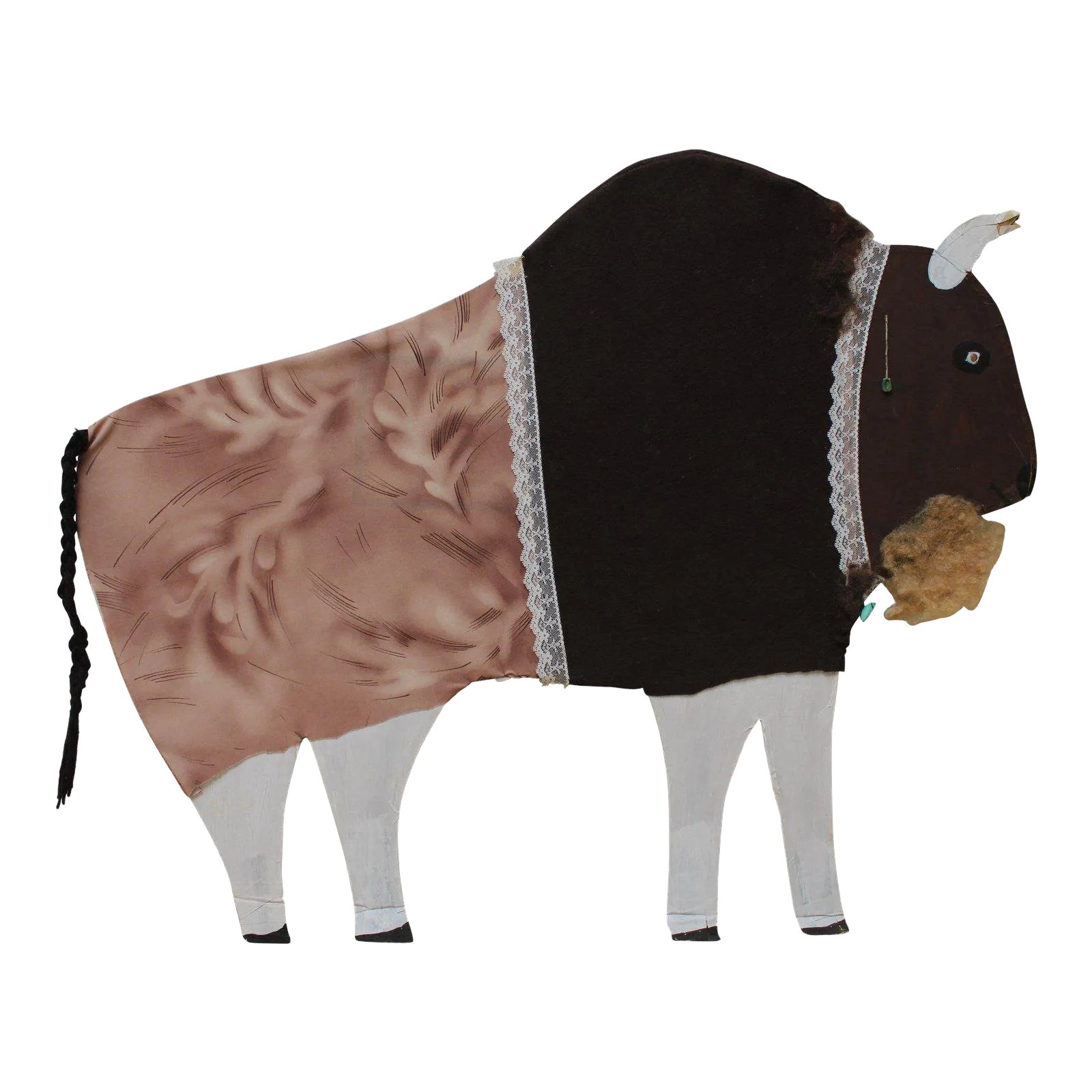 Folk Art Buffalo by Renowned Navajo Artist Mamie Deschille | Chairish