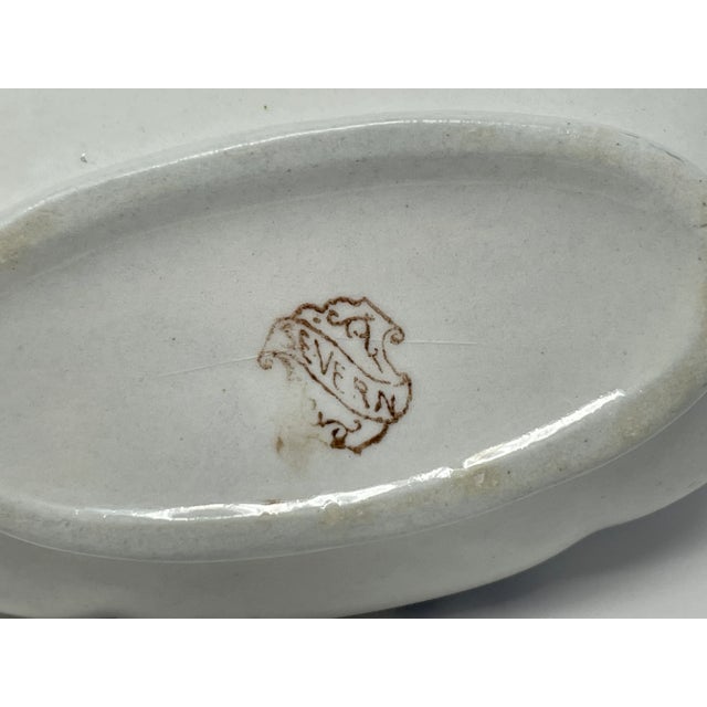 Antique Severn Blue and White Gravy Boat Porcelain Crescent Pottery ...