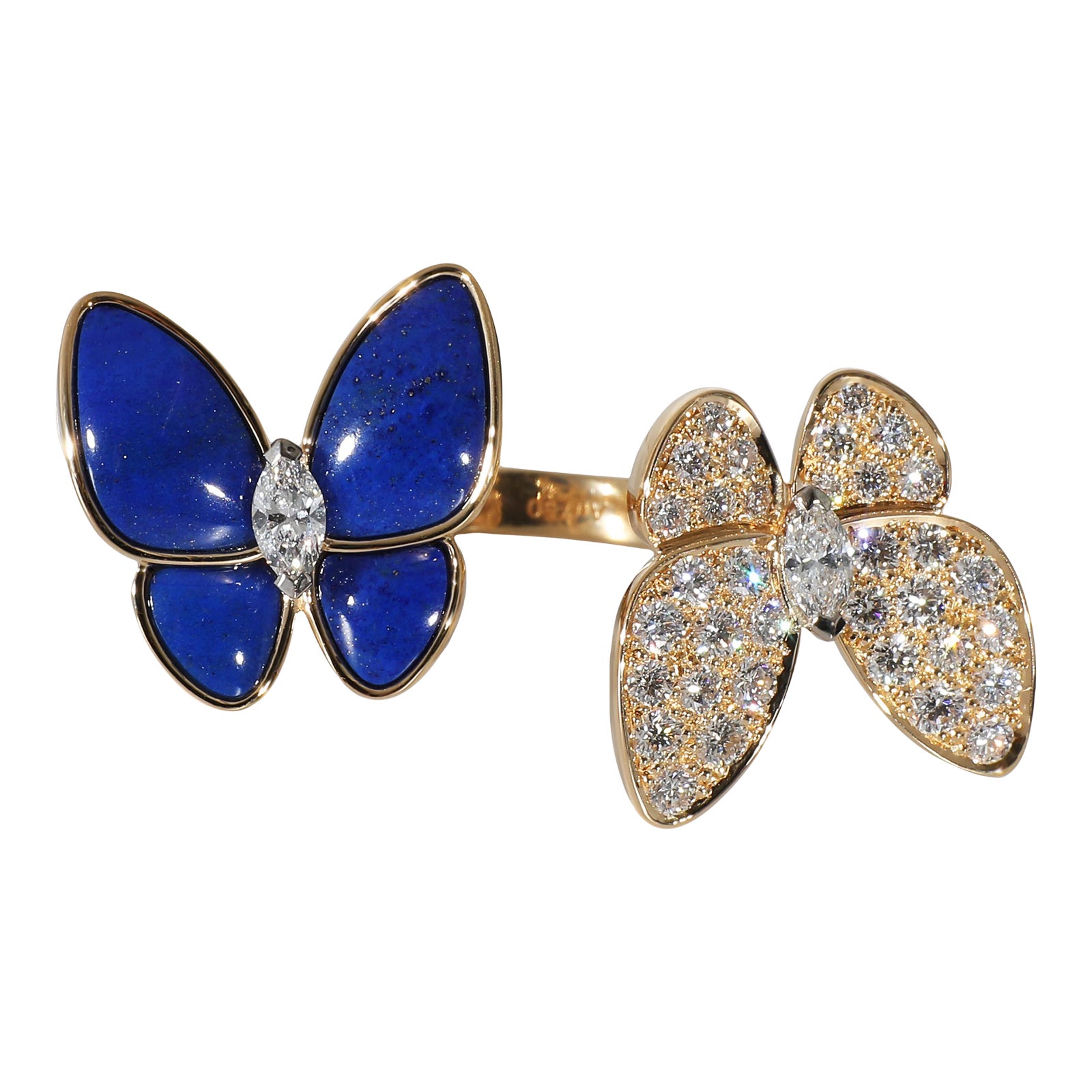 Van Cleef & Arpels Butterfly Ring With Lapis Lazuli & Diamonds 18K Gold ...