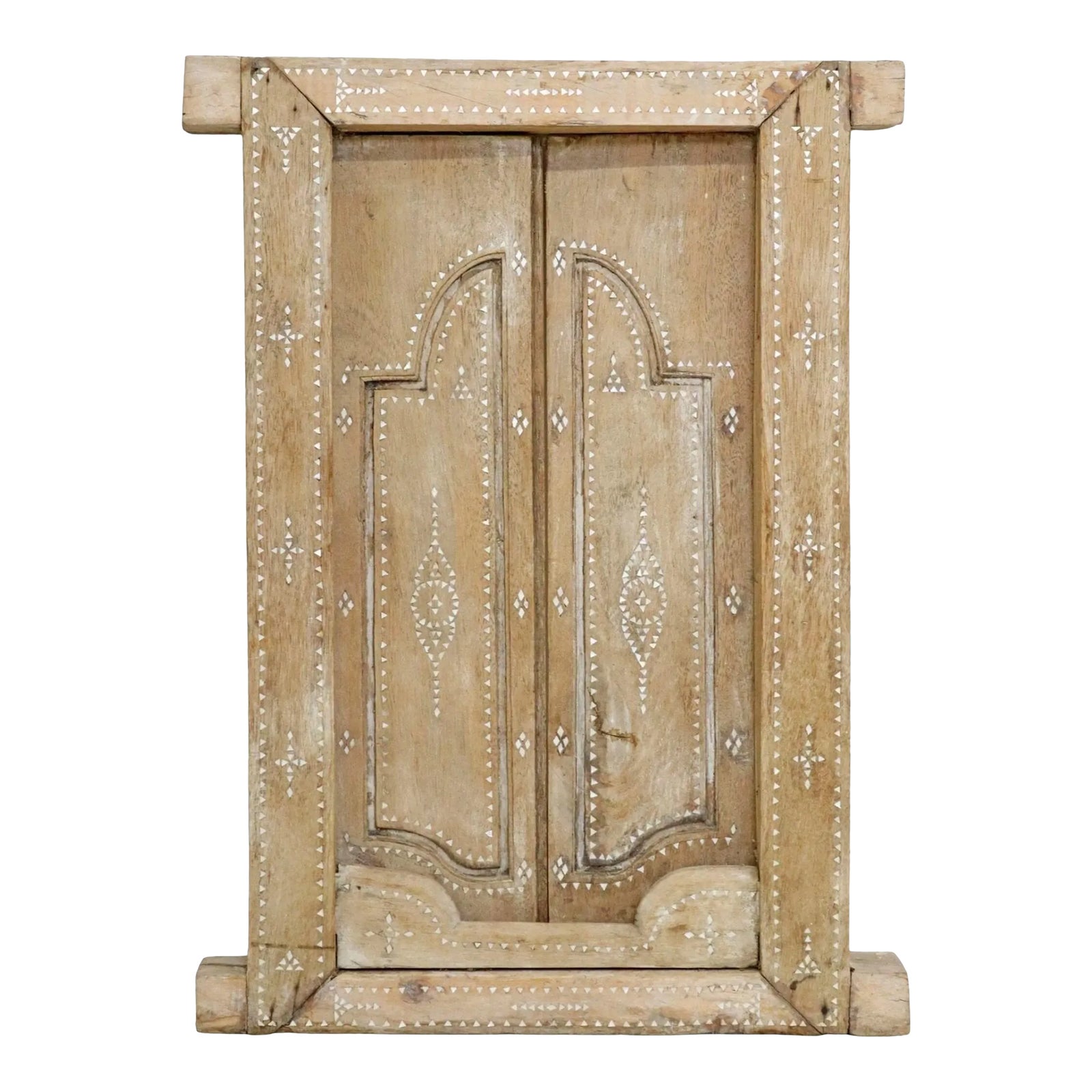 Antique India Mother of Pearl Inlaid Teak Architectural Window Frame ...