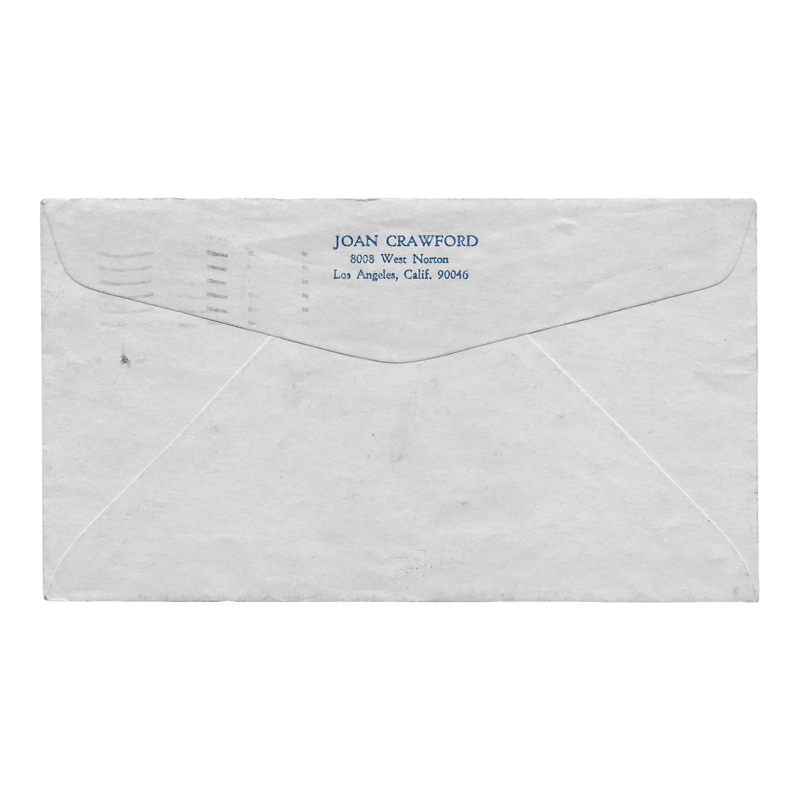 1967 Actress Joan Crawford Personal Envelope for Framing | Chairish