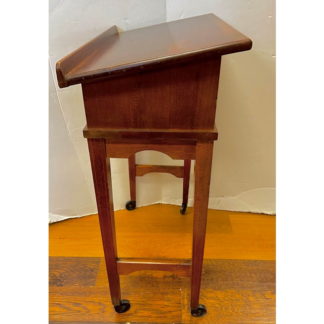 Antique Slanted Rolling Lectern Book Stand on Castors | Chairish