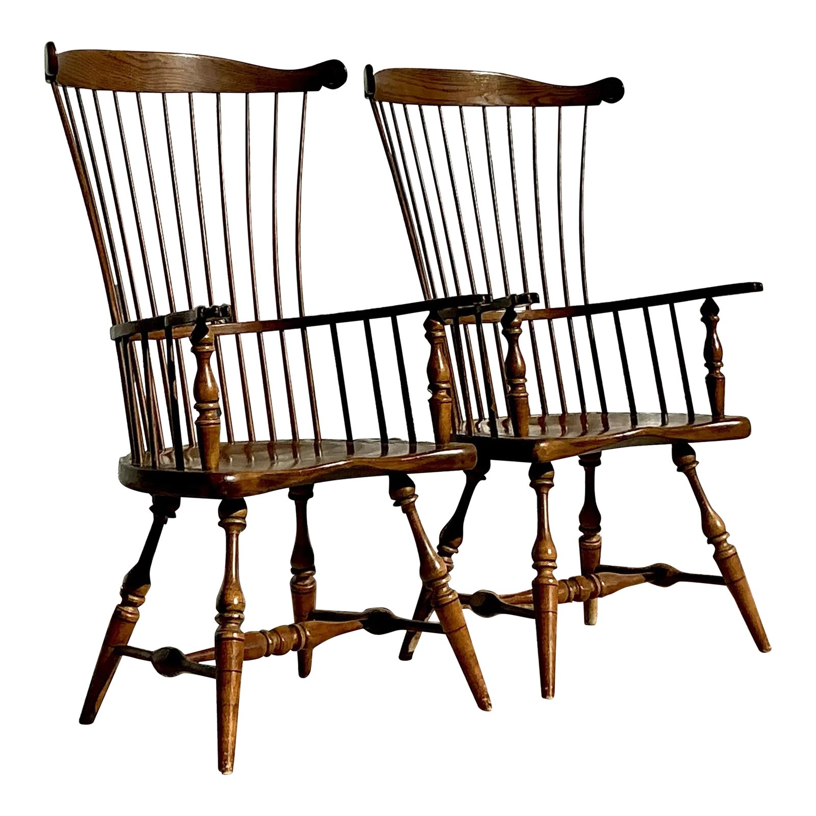 Vintage Traditional Duckloe Brothers High Back Windsor Chairs - a Pair ...