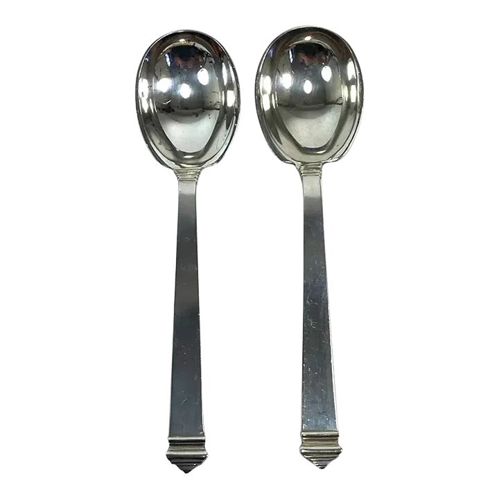 Pair American Tiffany & Co. Sterling Silver Hampton Pattern Flatware ...