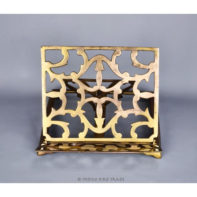 Mid Century Large Brass Folding Book Stand Easel | Chairish