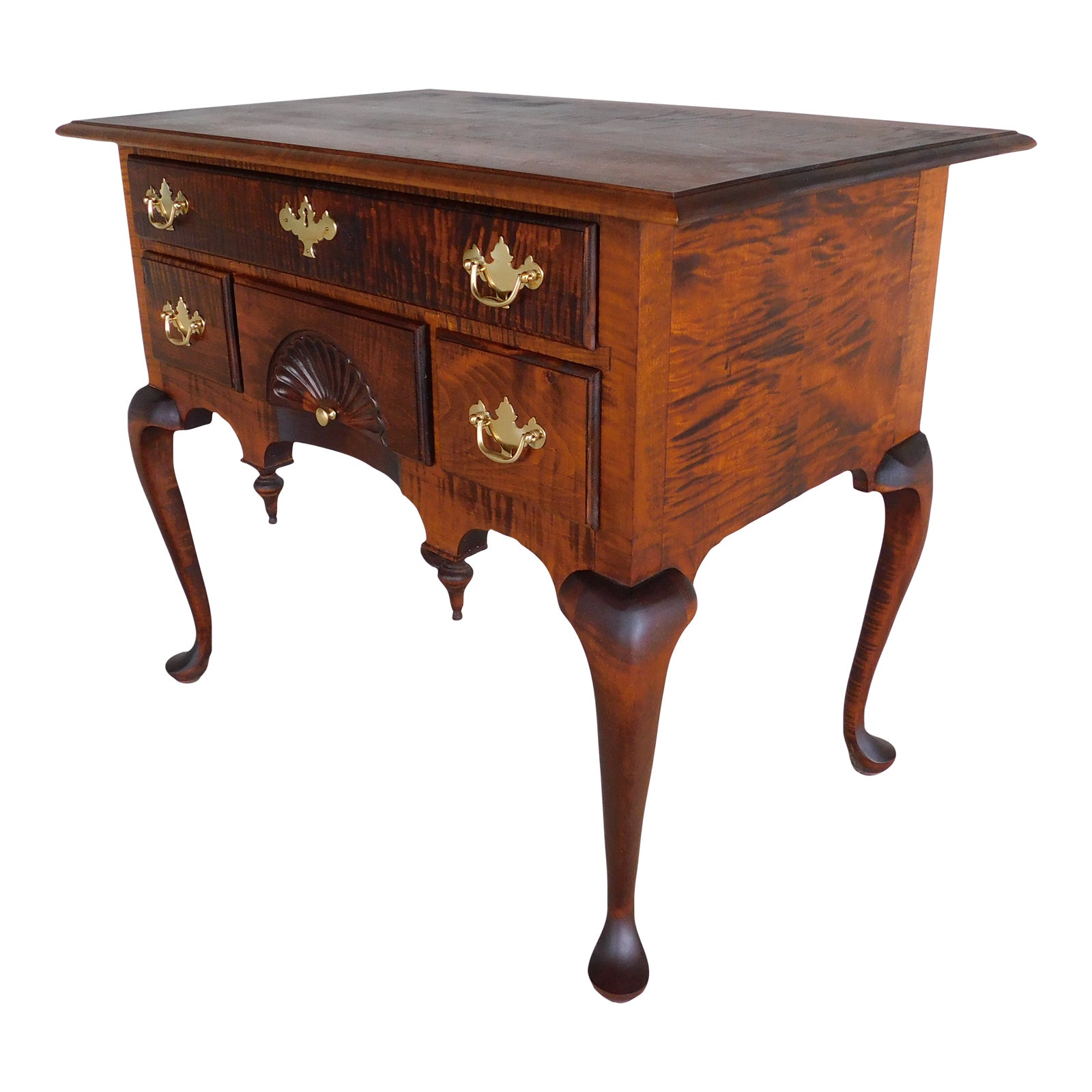Bartley Collection Connecticut Style Tiger Maple Low Boy Table | Chairish