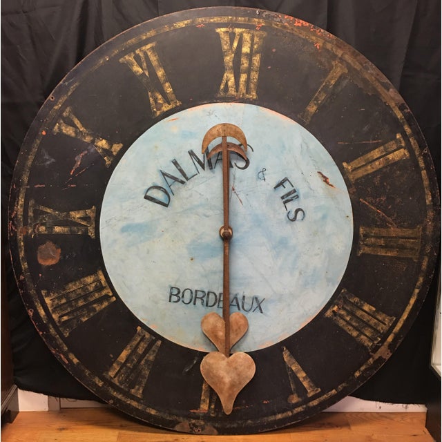 1910s Antique French Advertising Metal Clock | Chairish