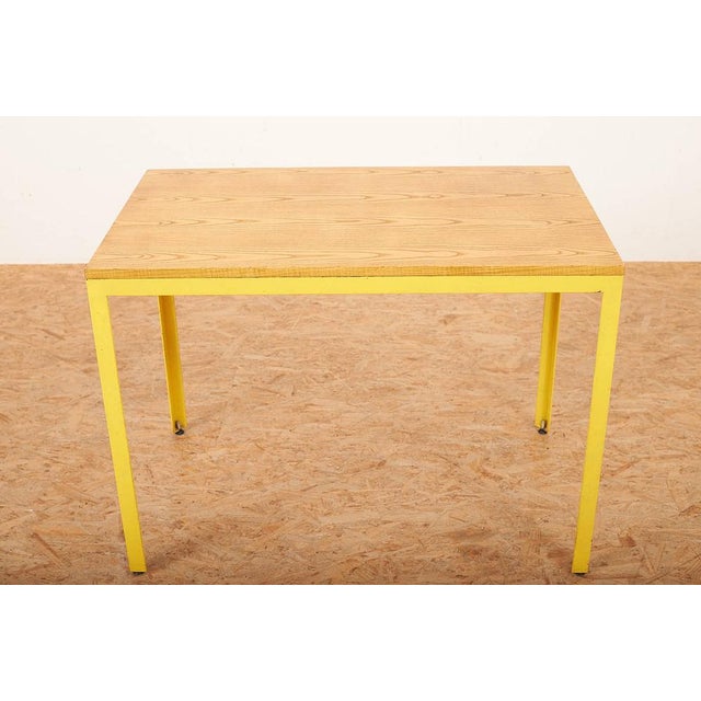 Yellow Kitchen Table in Steel and Ash Wood from Victoria Möbel, 1959 ...