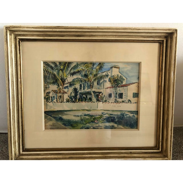 Set of 2 Vintage F. Richardson Murray Coral Gables House Portrait ...