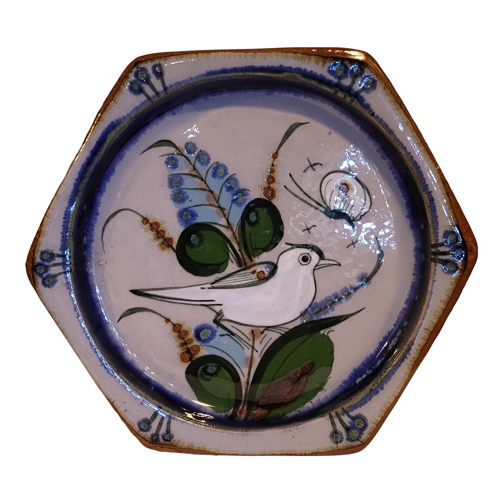 1990s Ken Edwards Tonala Mexican Pottery Dish | Chairish