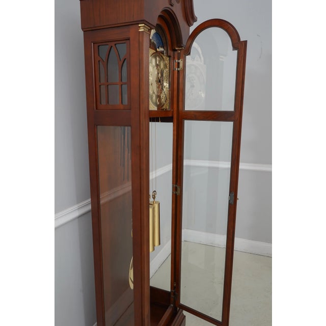 Ethan Allen Cherry Grandfather Hall Clock | Chairish