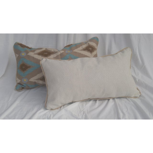 Contemporary Rectangle Pillows With Tribal Design - a Pair | Chairish