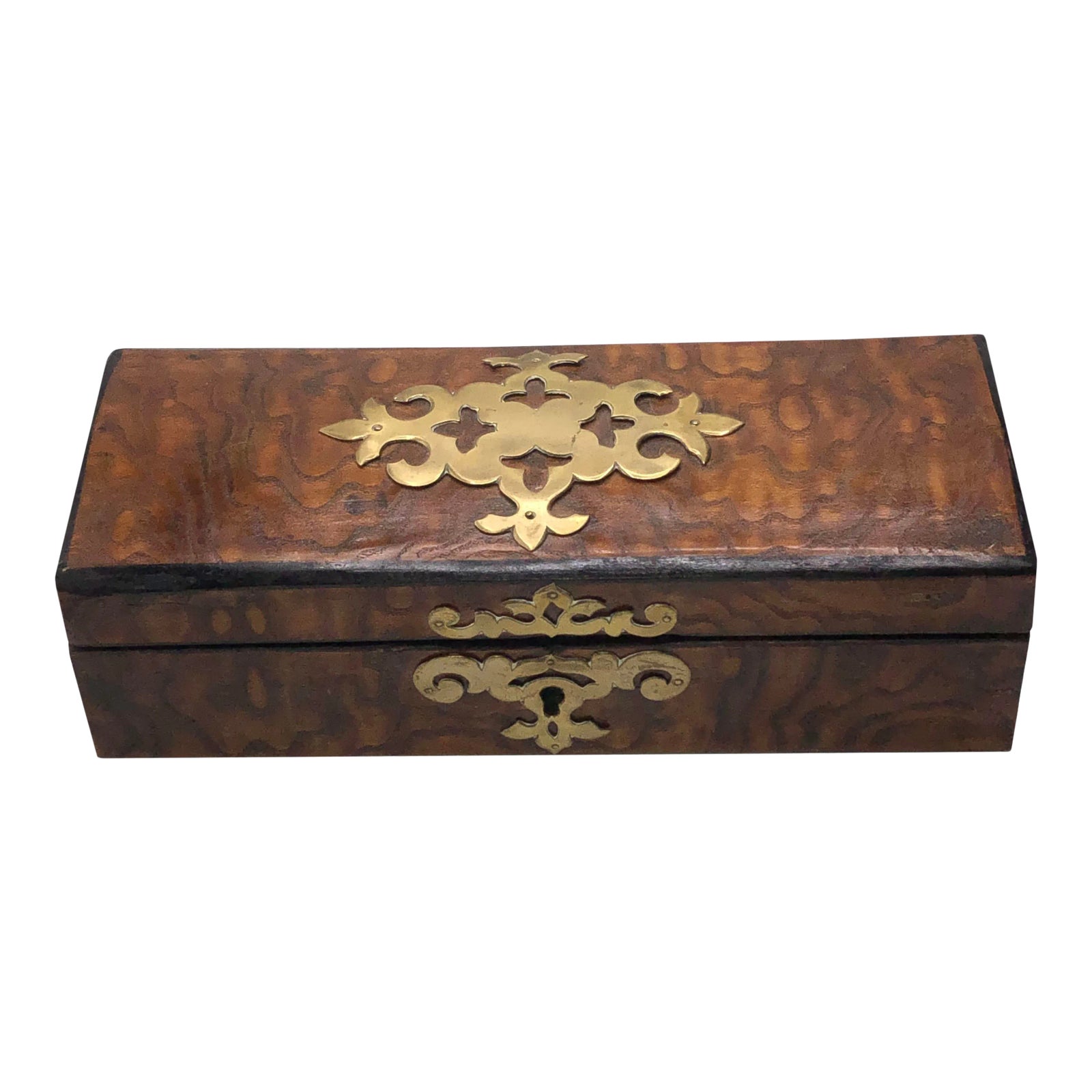 Antique Dome Top English Box With Brass | Chairish